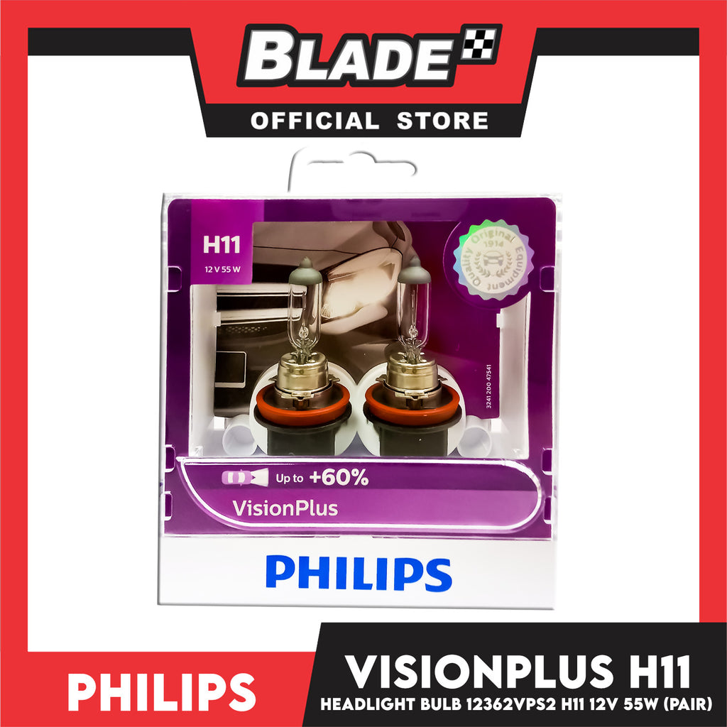 Philips Vision Plus H11 12V 55W 12362VPS2 Car Headlight – blade.ph