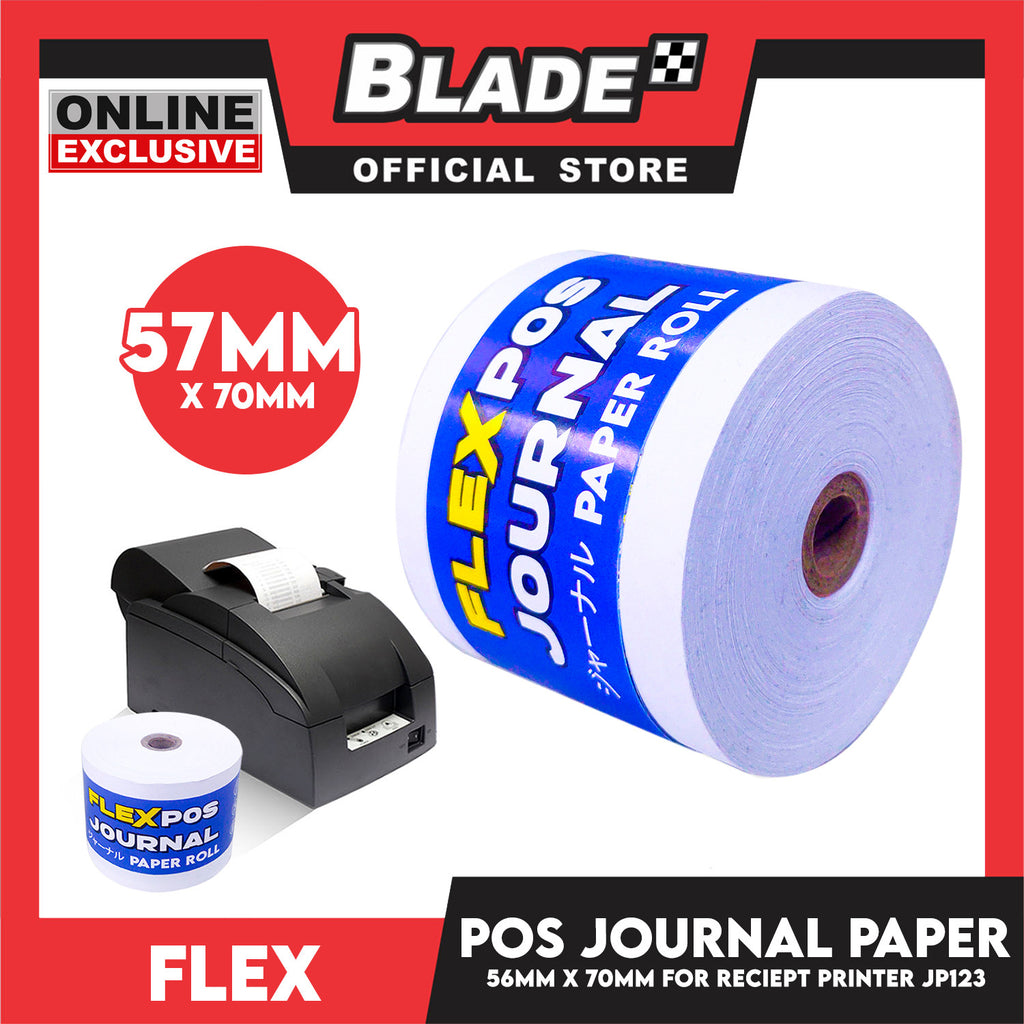 Flex POS Journal Roll Paper JP123 57MM x 70MM Cash Register POS Receip ...