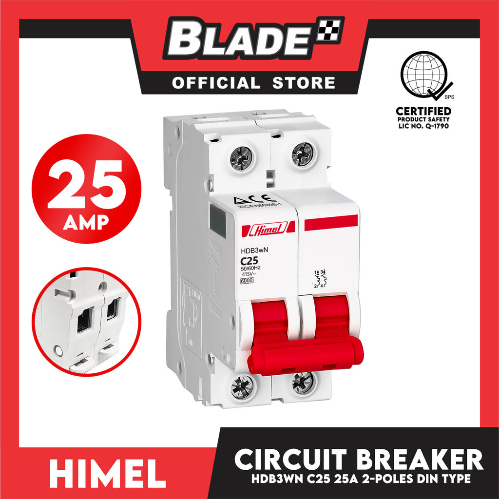 Himel Miniature Circuit Breaker HDB3WN C25 25A 2P Din Type – blade.ph