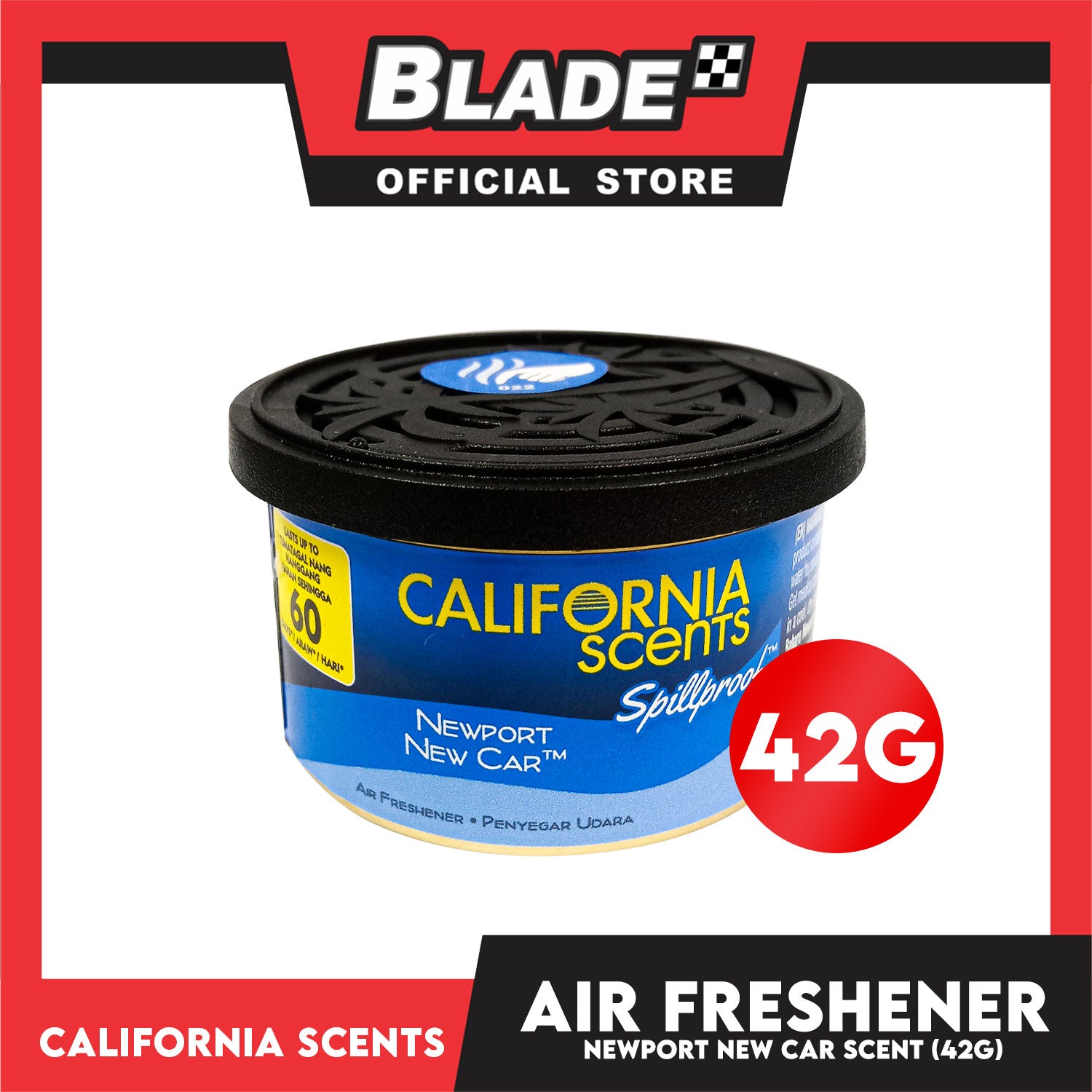 California Scents Organic Air Freshener (Newport New Car) 42g – blade.ph