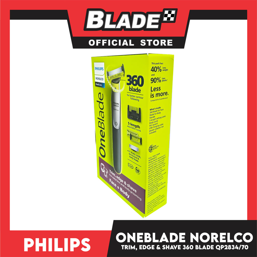 Philips Norelco OneBlade 360 Blade Face + Body Trim, Edge and Shave (Q ...