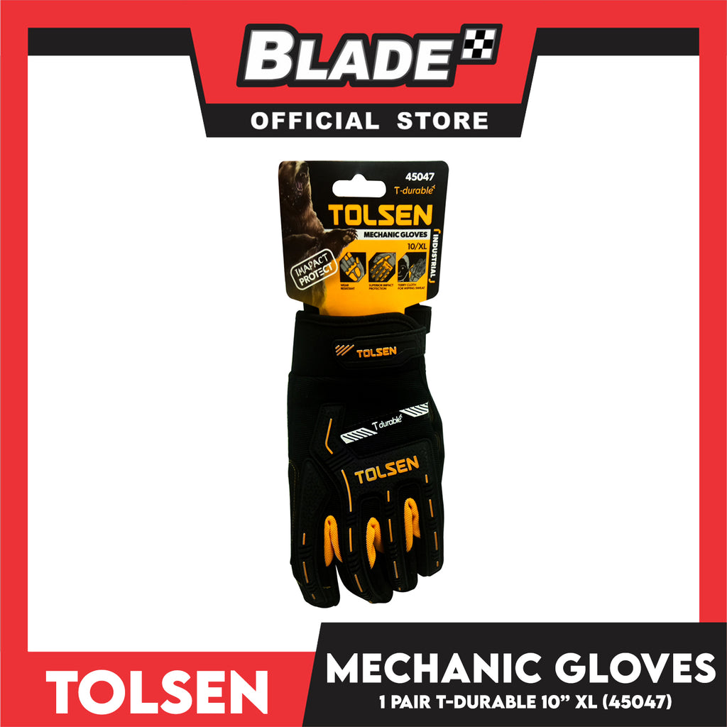 Tolsen Industrial Mechanic Gloves 10/XL (Black) 45047 – blade.ph