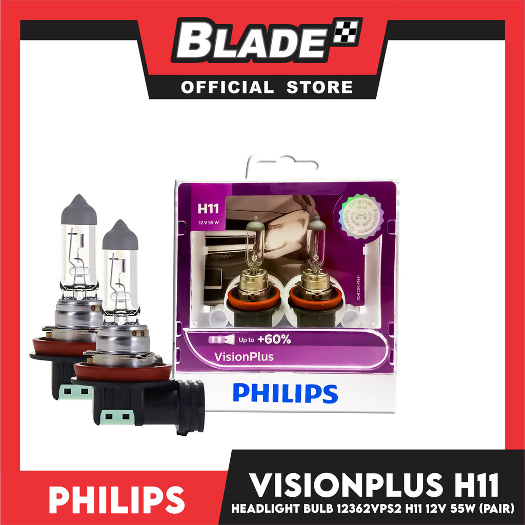 Philips Vision Plus H11 12V 55W 12362VPS2 Car Headlight – blade.ph