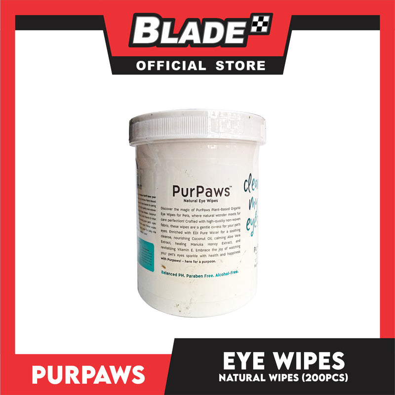 Purpaws Clean My Ears Organic Pet Dog Cat Eye Wipes 200pcs Sheets Frag ...