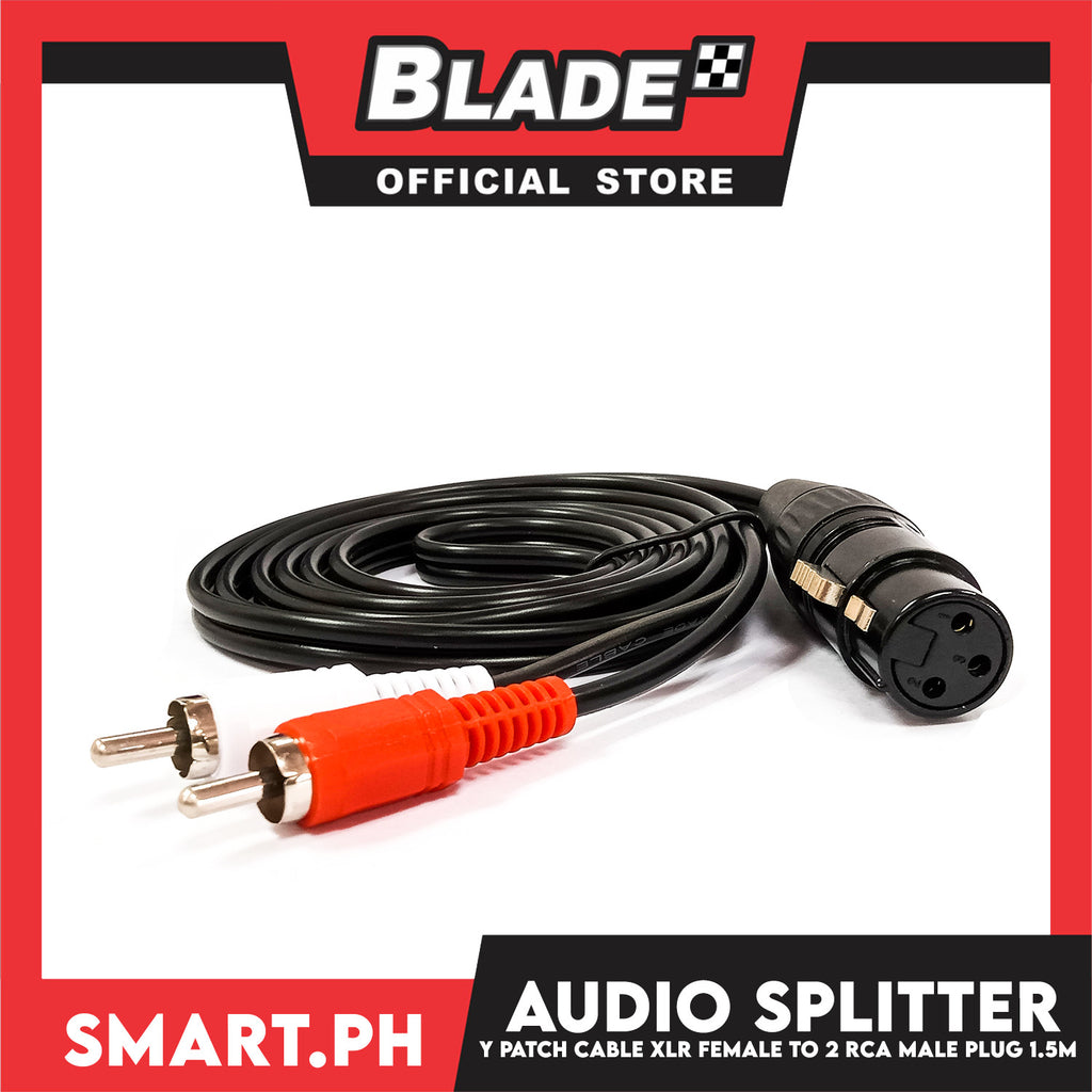 Audio Splitter Y Patch Cable XLR Female to 2 RCA Male Plug 1.5m – blade.ph