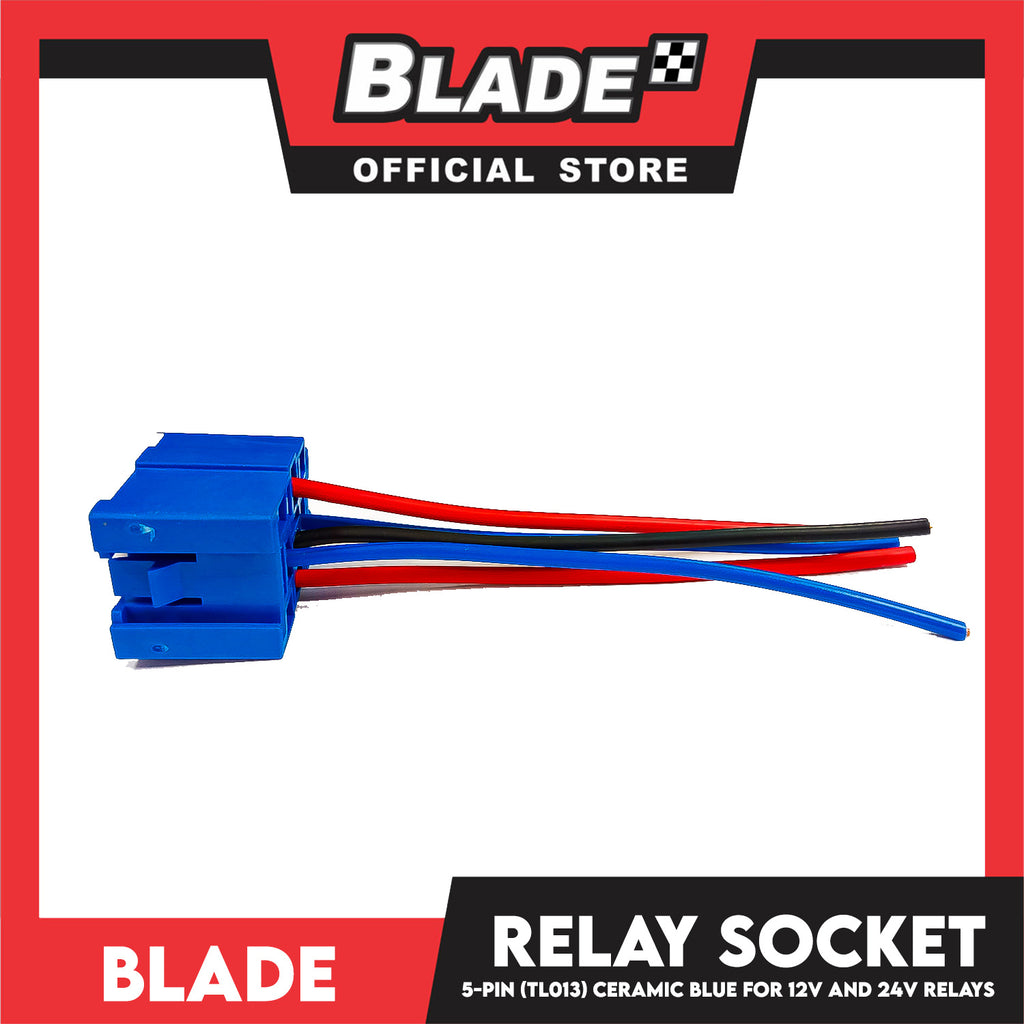 Blade 5-pin Relay Socket Ceramic Blue for 12V and 24V Relays (TL013 ...