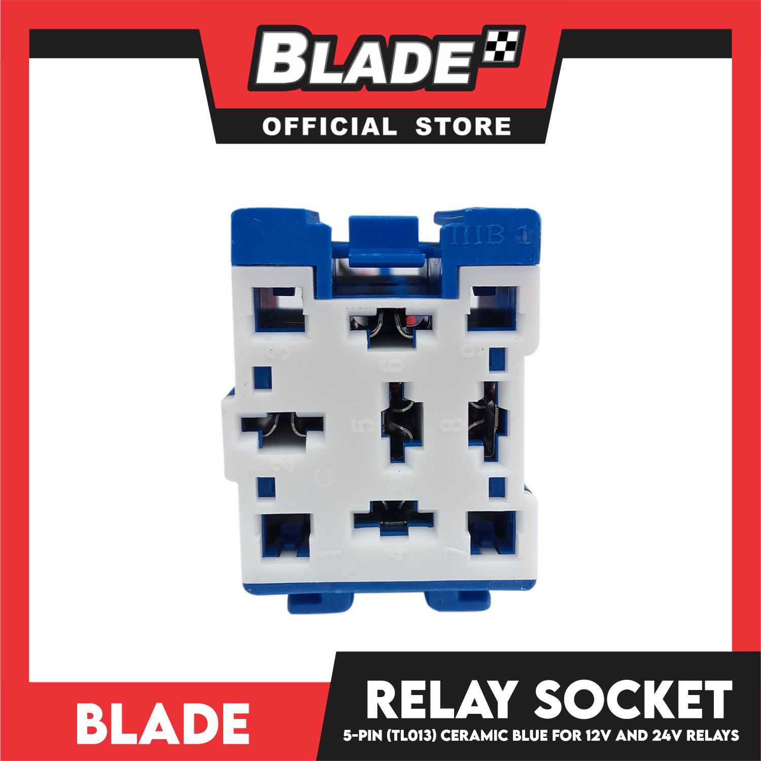 Blade 5-pin Relay Socket Ceramic Blue for 12V and 24V Relays (TL013 ...