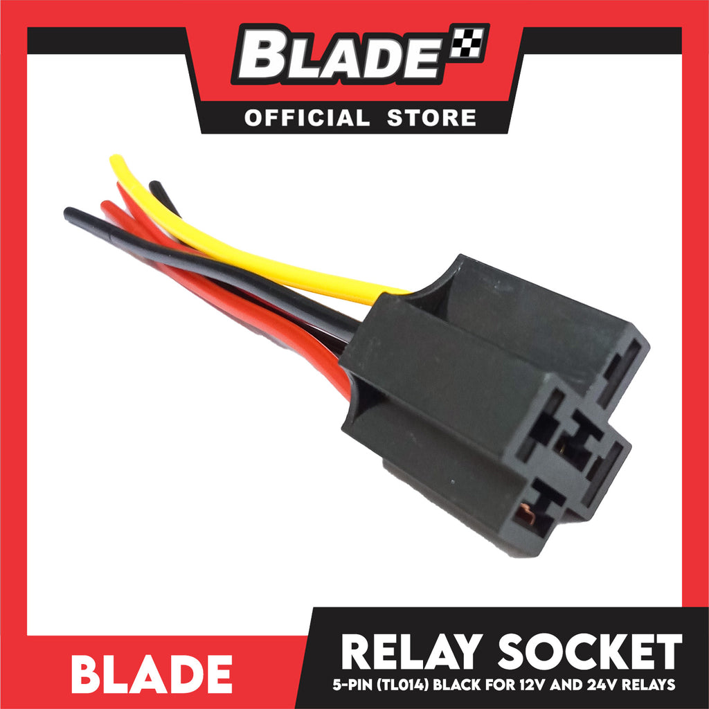 Blade 5-pin Automotive Relay Socket Black for 12V and 24V Relays (TL01 ...