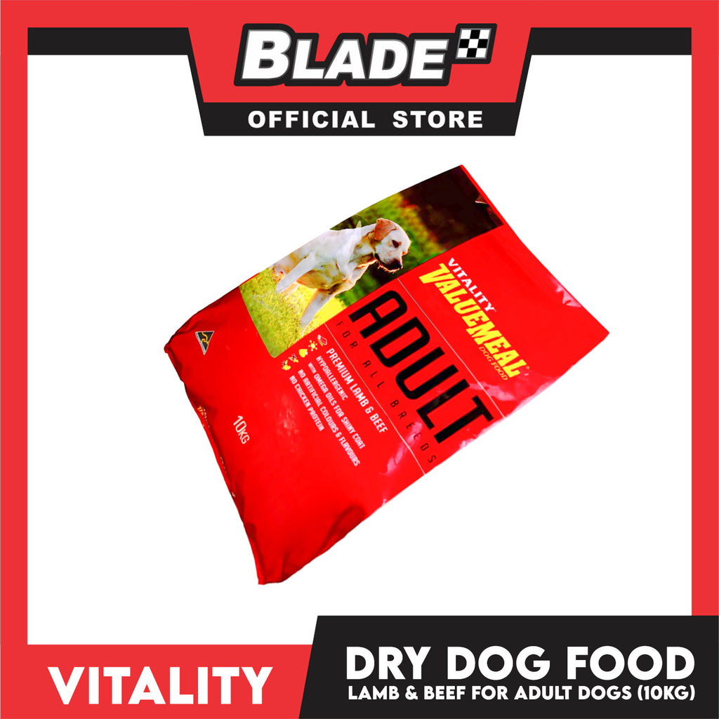 Vitality Valuemeal Premium Lamb and Beef 10kg for Adult Dog Food All B ...