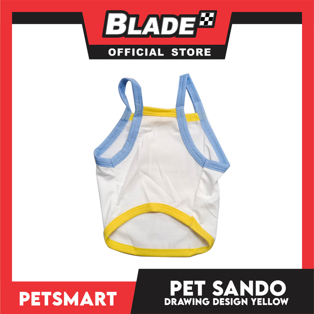 Pet Sando White Vacation Design Blue/Yellow Piping Medium Size (CWYF18 ...