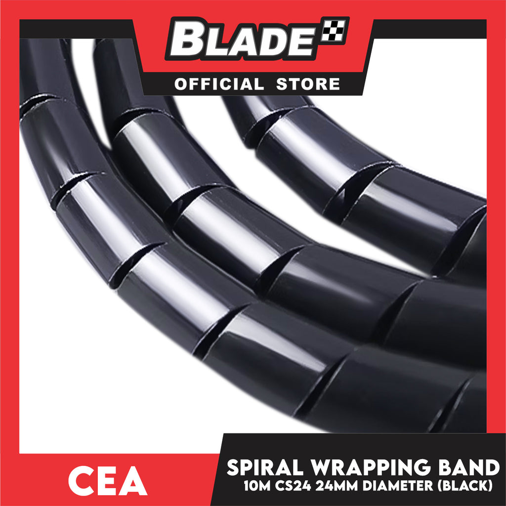 Cea 10meters Spiral Wrapping Band 24mm Diameter (Black) CS24 – blade.ph