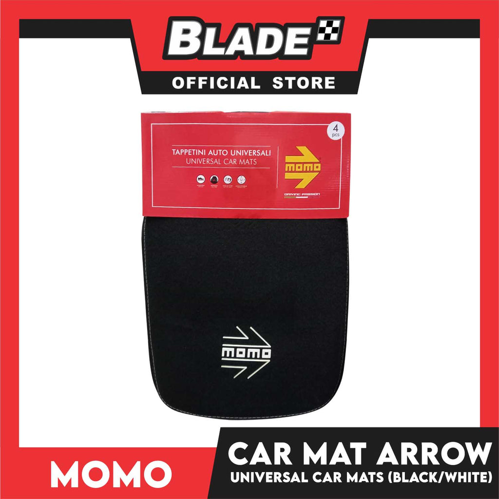 Momo Car Mat Arrow (Black / White) Universal Car Mats Set of 4 – blade.ph