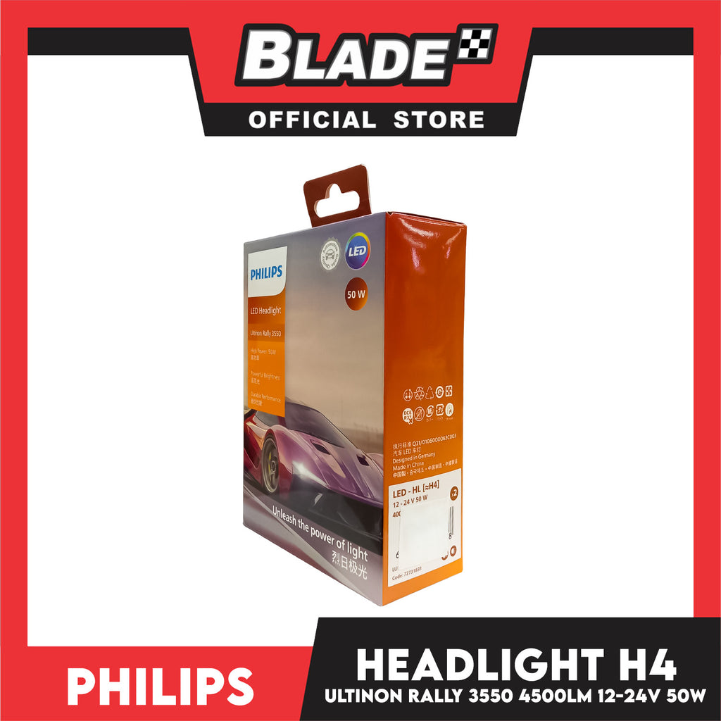 Philips Led Car Headlight Ultinon Rally H4 3550 50W 4000 lumens – blade.ph