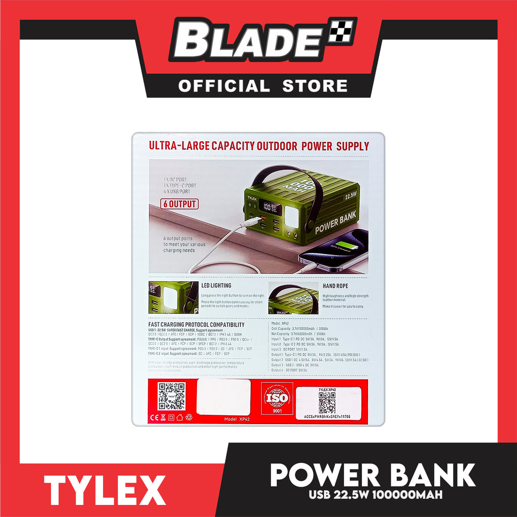Tylex 100000mAh Ultra-Large Capacity Powebank Black XP42 – blade.ph