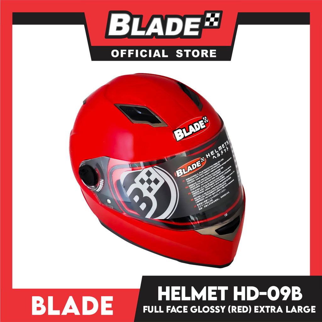 Blade Helmet Full Face HD-09B Red Glossy (Extra Large) – blade.ph