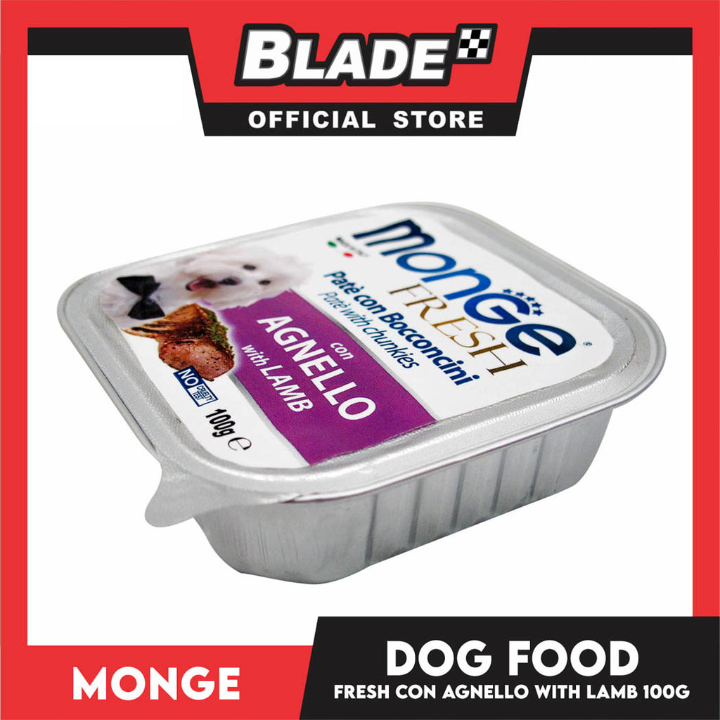 Monge Fresh Pate And Chunkies 100g (Agnello With Lamb) Dog Wet Food ...