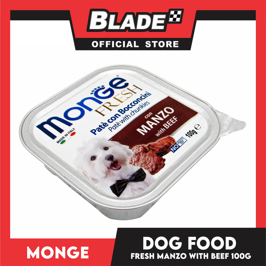 Monge Fresh Pate And Chunkies 100g (Manzo With Beef) Dog Wet Food ...