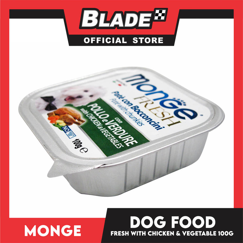 Monge Fresh Pate And Chunkies 100g (Chicken And Vegetable) Dog Wet Foo ...