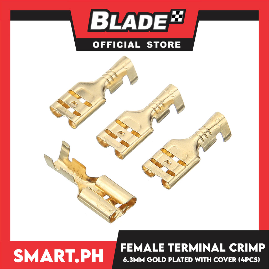 4pcs Female Terminal Crimp Gold Plated With Cover 6.3mm Non-insulated ...