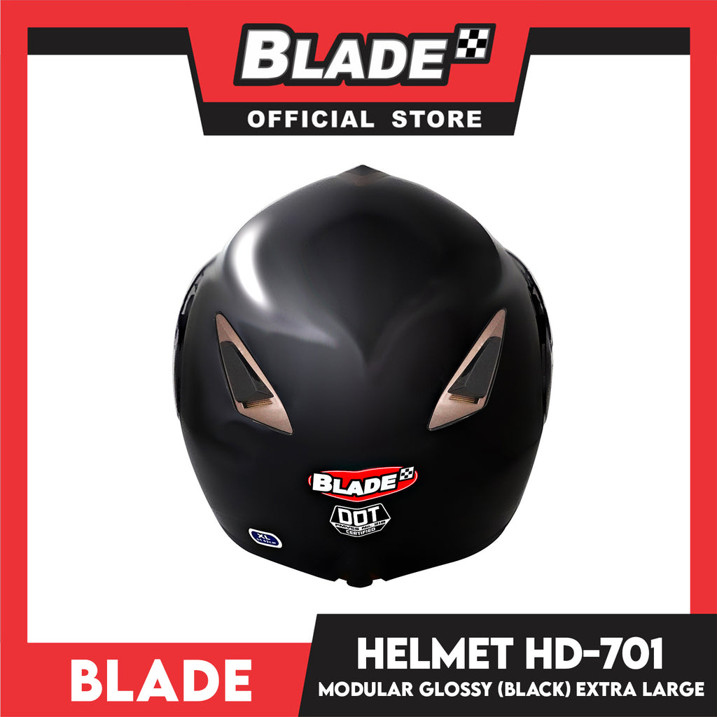 Blade Helmet Modular Full Face HD-701 Black Glossy (Extra Large) – blade.ph
