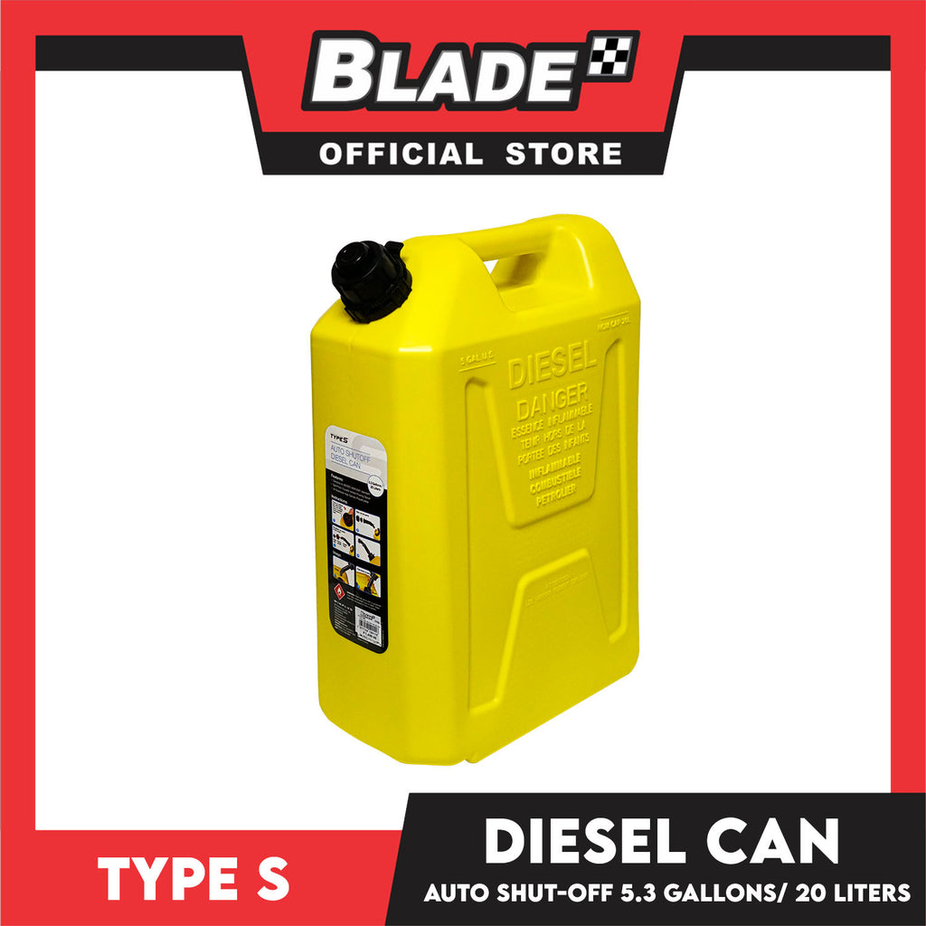 Type S Fuel Tank 20L Diesel AC573 Auto ShutOff Diesel Can (Yellow ...