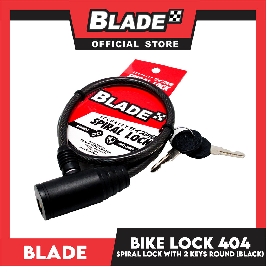 Blade Bike Lock 404 Security Spiral lock Round with 2 Keys (Black ...