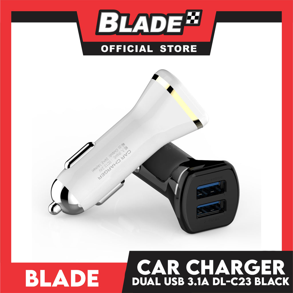 Blade Car Charger Dual USB DL-C23 3.1A Black – blade.ph