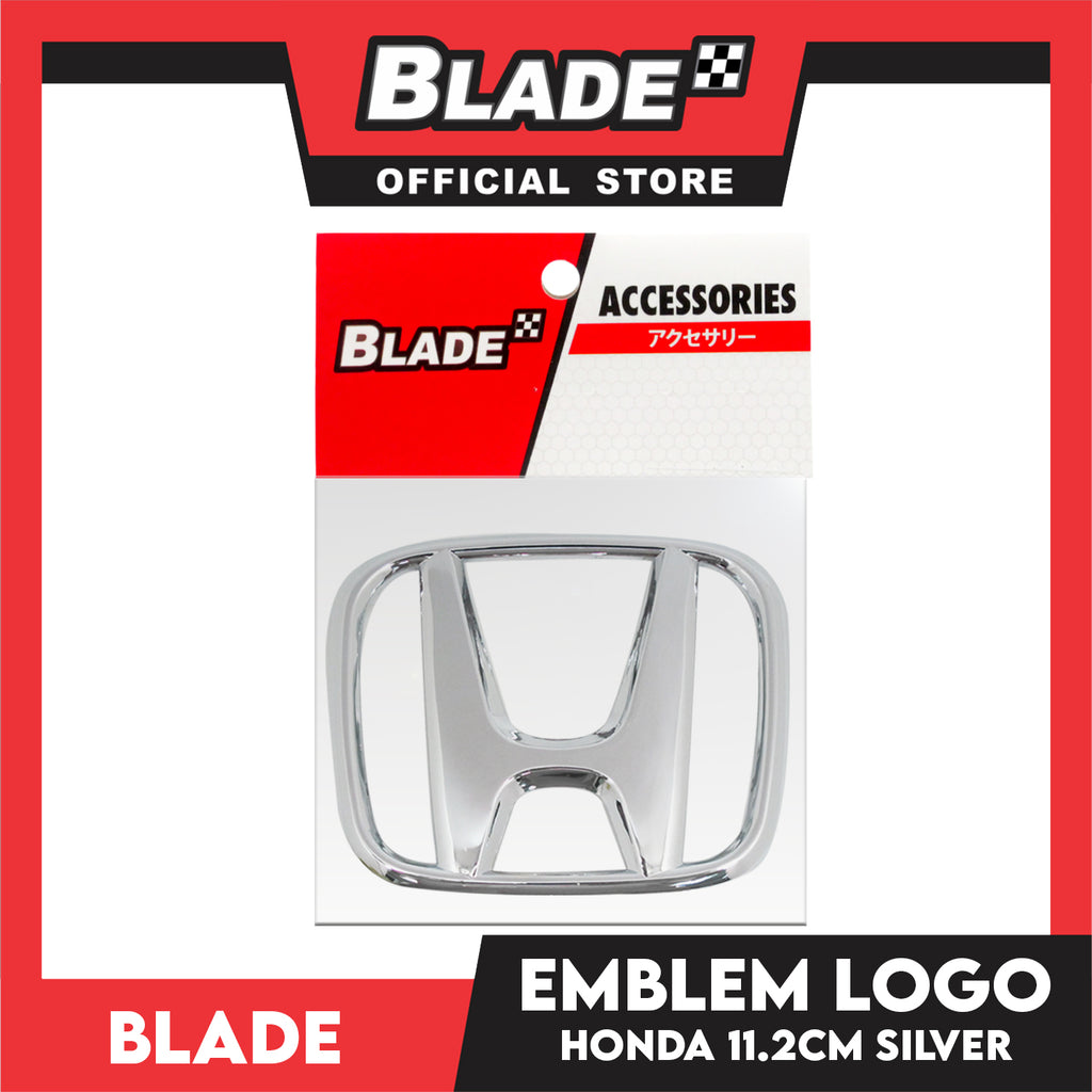 Blade Emblem Honda Logo Chrome 11.2cm Silver with 3M Adhesive Ready ...