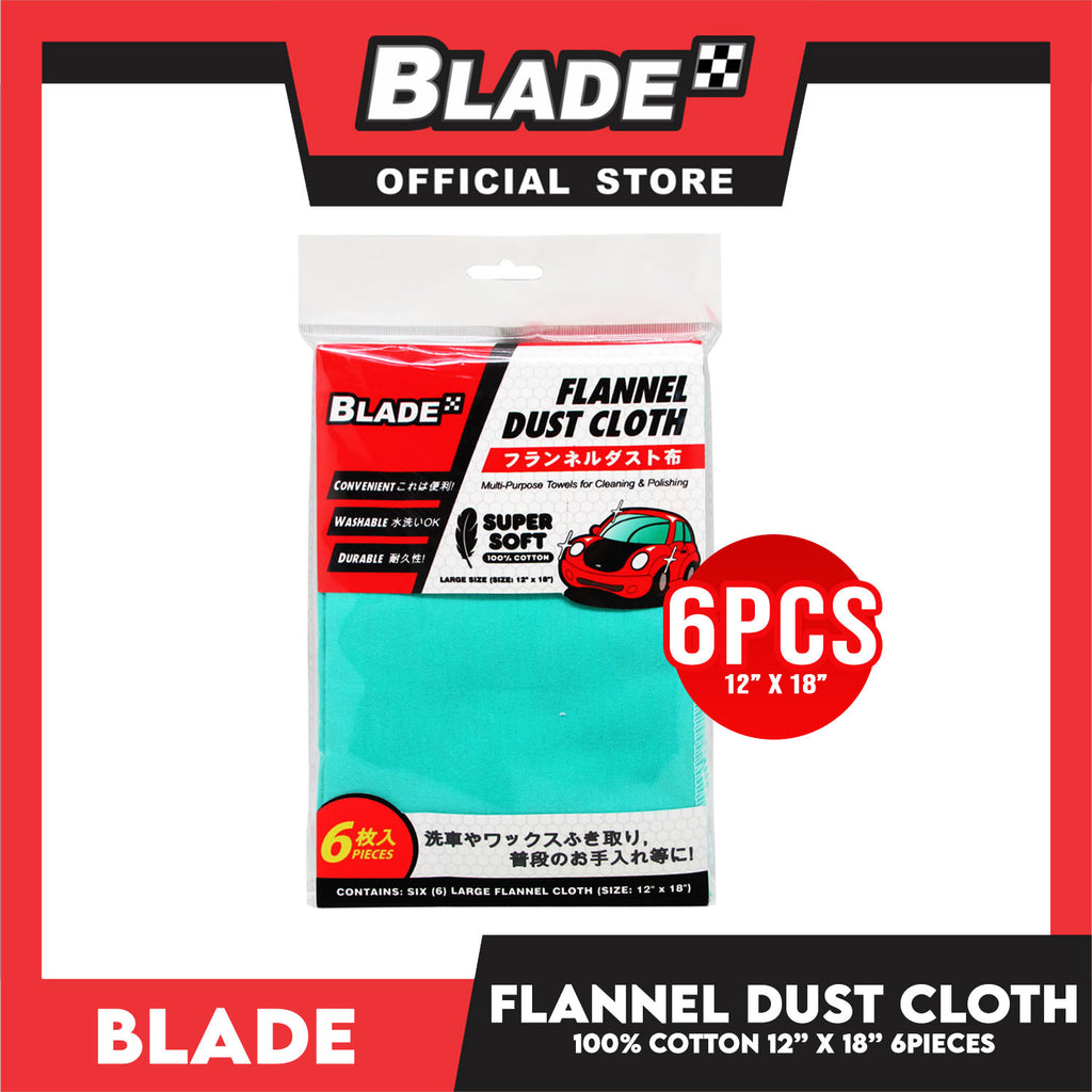 Blade Flannel Dust Cloth 12" x 18" (Set of 6) Multi-Purpose Towel for ...