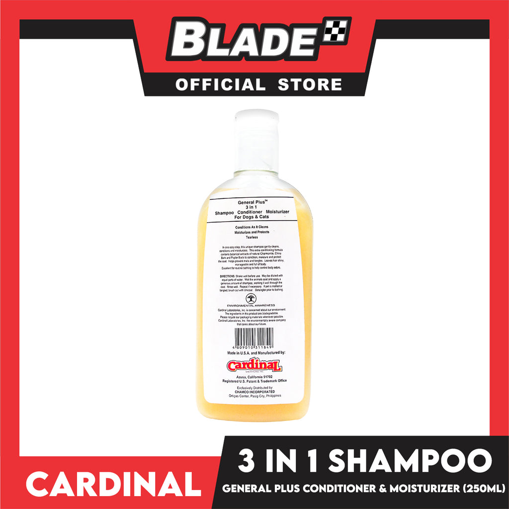 Cardinal General Plus 3 in 1 Shampoo, Conditioner and Moisturizer 250m ...