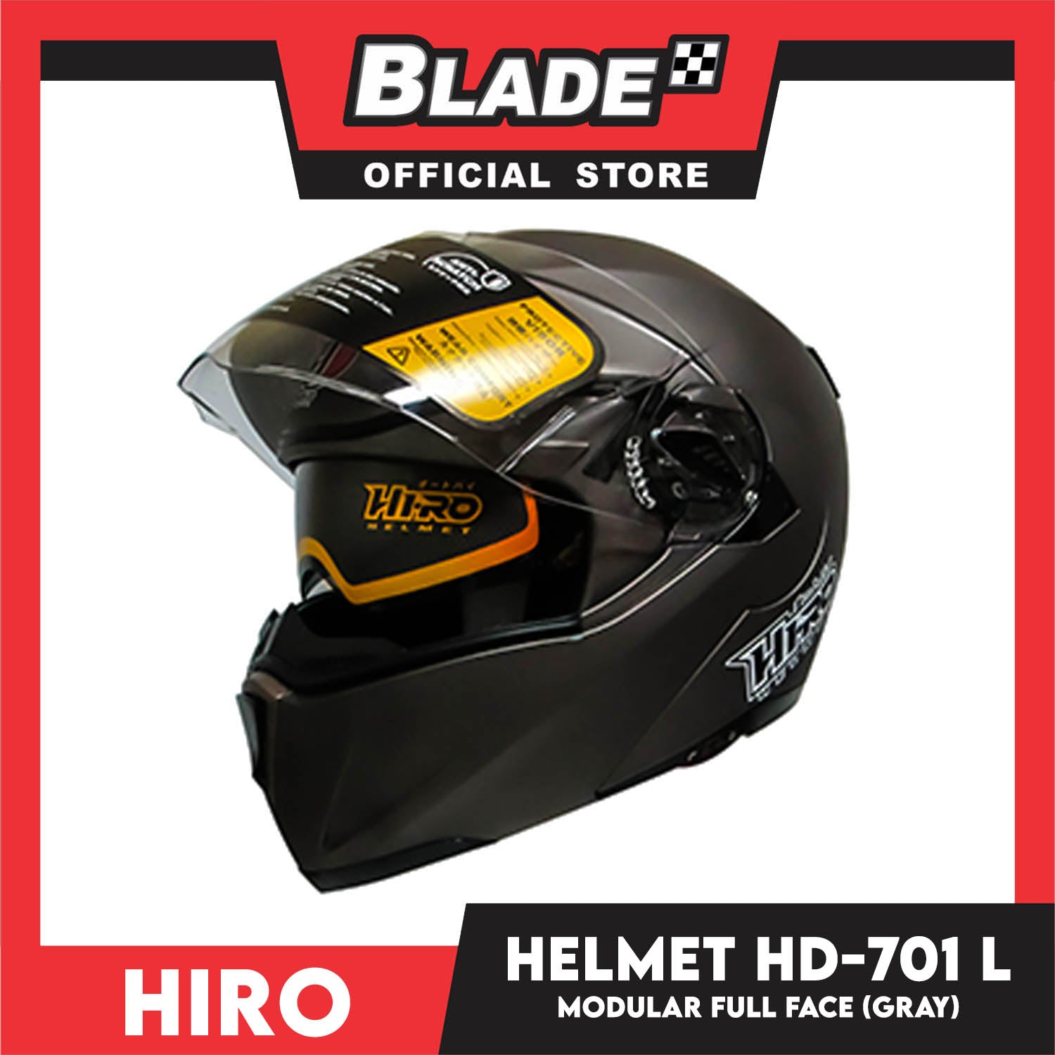 HIRO Helmet HD-701 Gray (Modular) Large – blade.ph