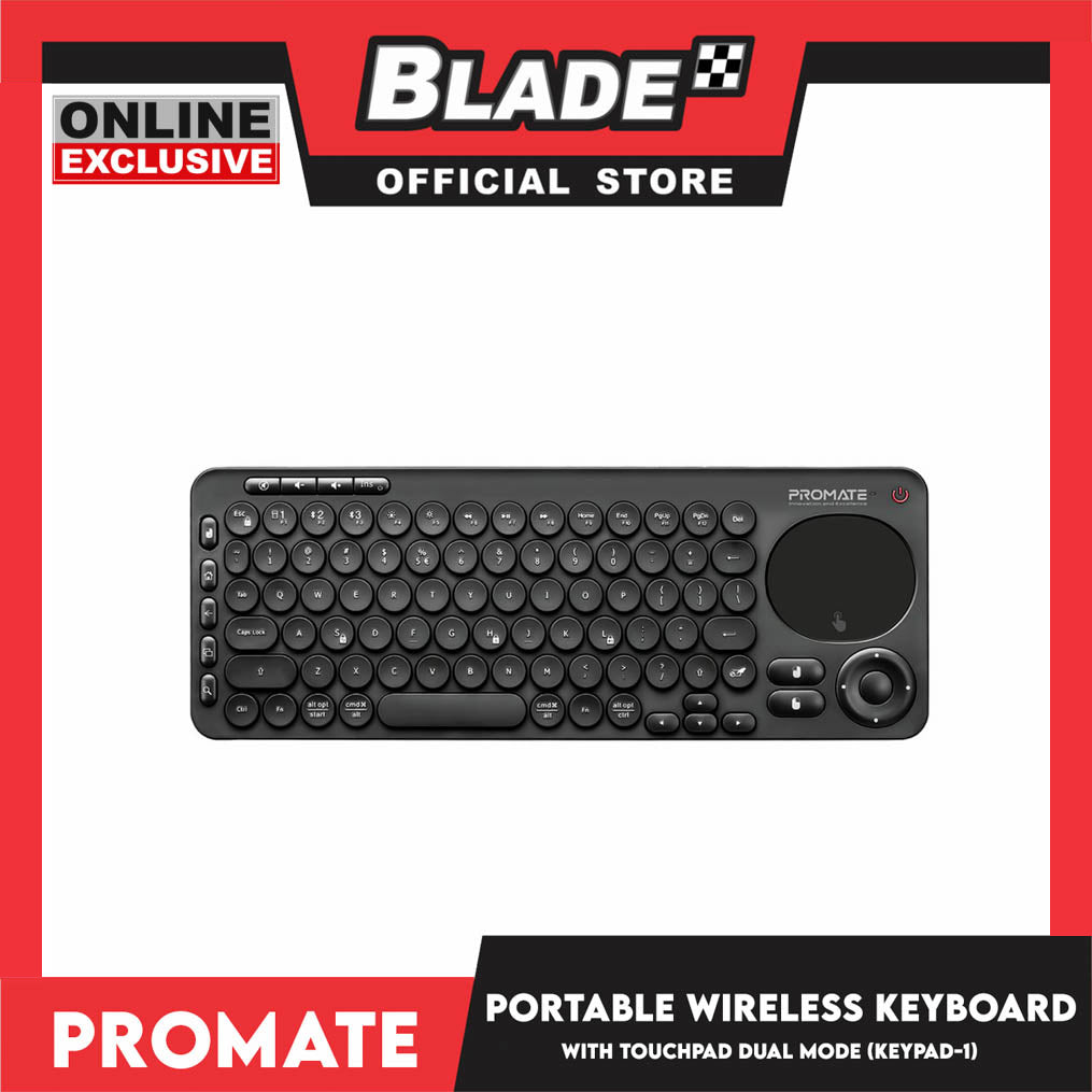 Promate Dual Mode Portable Wireless Multimedia Keyboard with Touchpad ...