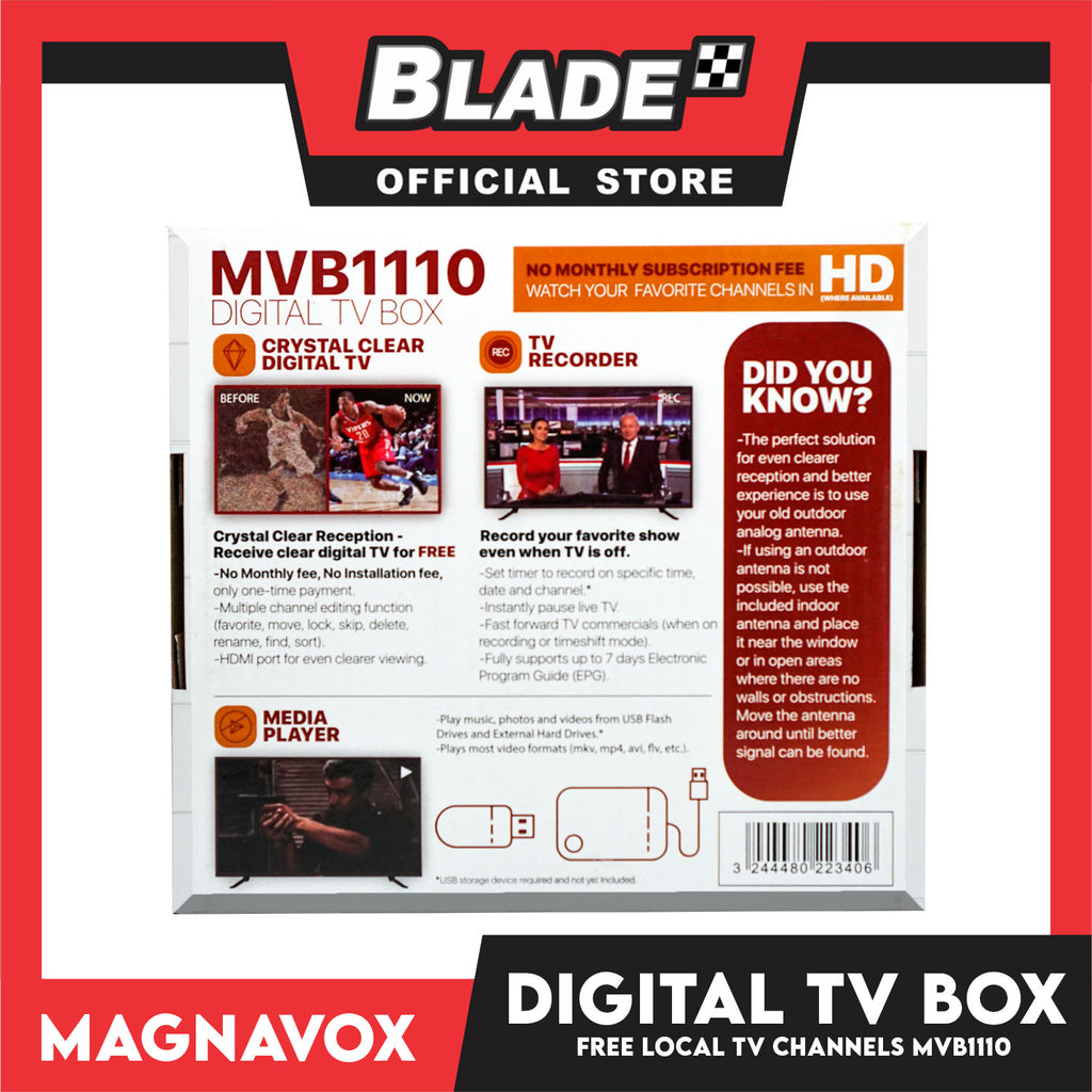 Magnavox Digital TV Box MVB1110 with Free Local TV Channels – blade.ph