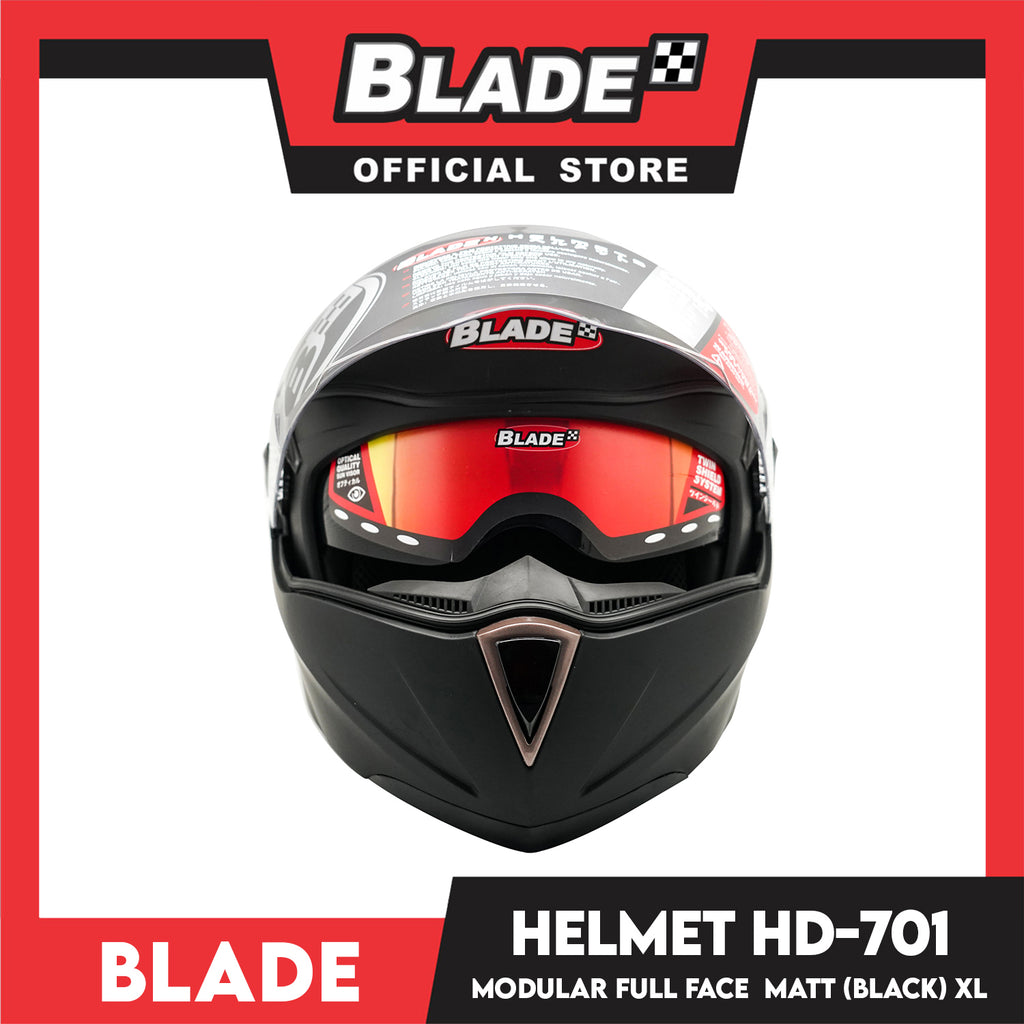 Blade Helmet Modular Full Face HD-701 Matte Black (Extra Large) – blade.ph