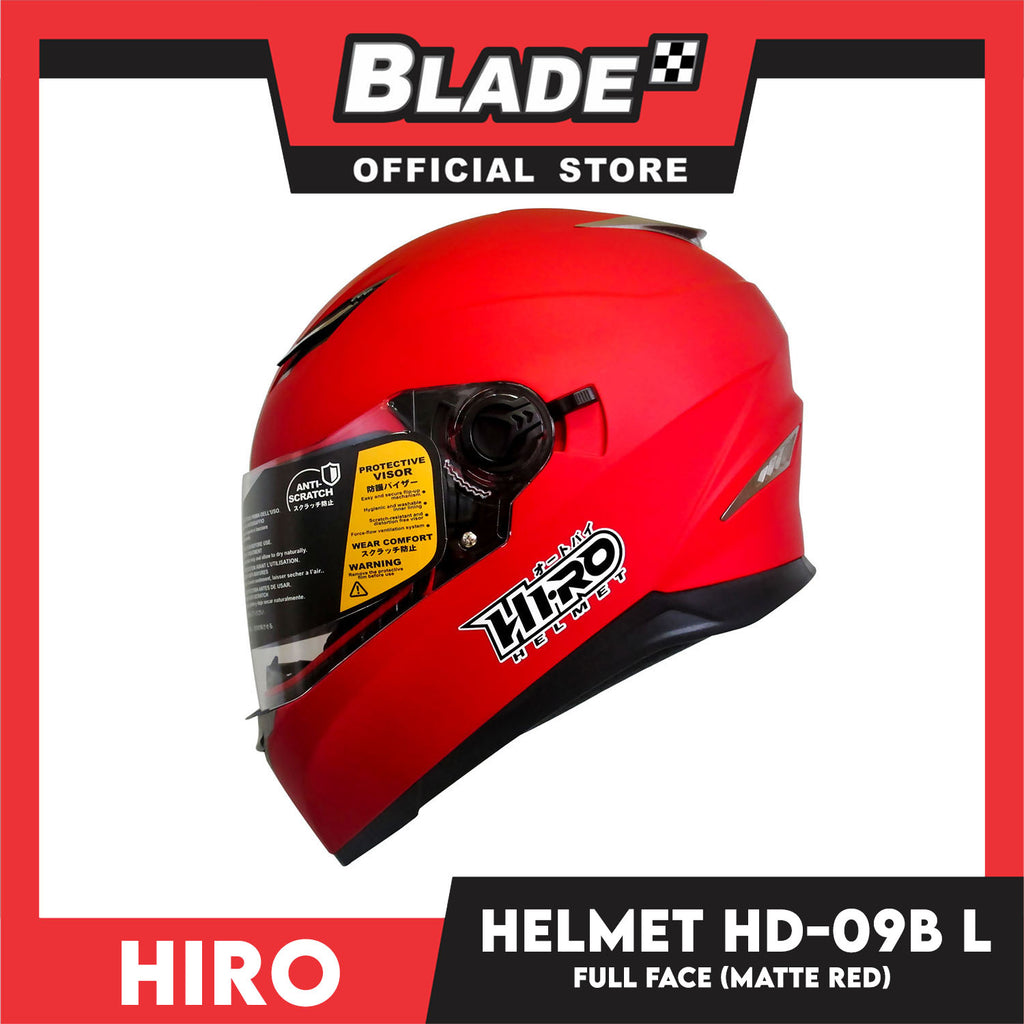 HIRO Helmet HD-09B Matte Red (Full face) Large – blade.ph