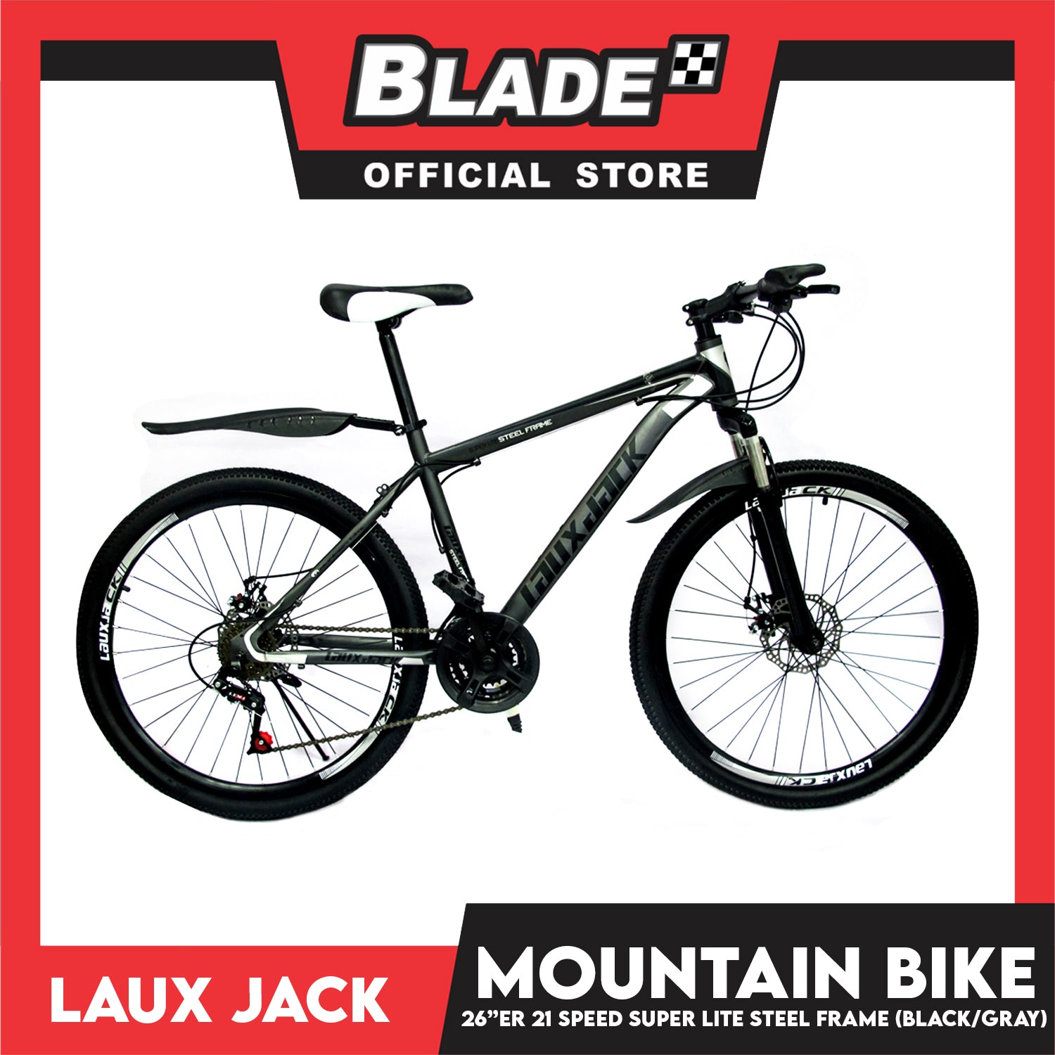 Laux Jack Mountain Bike Super Lite Carbon Steel Frame 21 Speed 26'' Mo ...