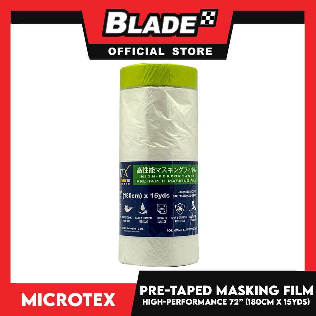 Microtex Pre-Taped Masking Film 72' ' (180cm) x 15yds High-Performance ...