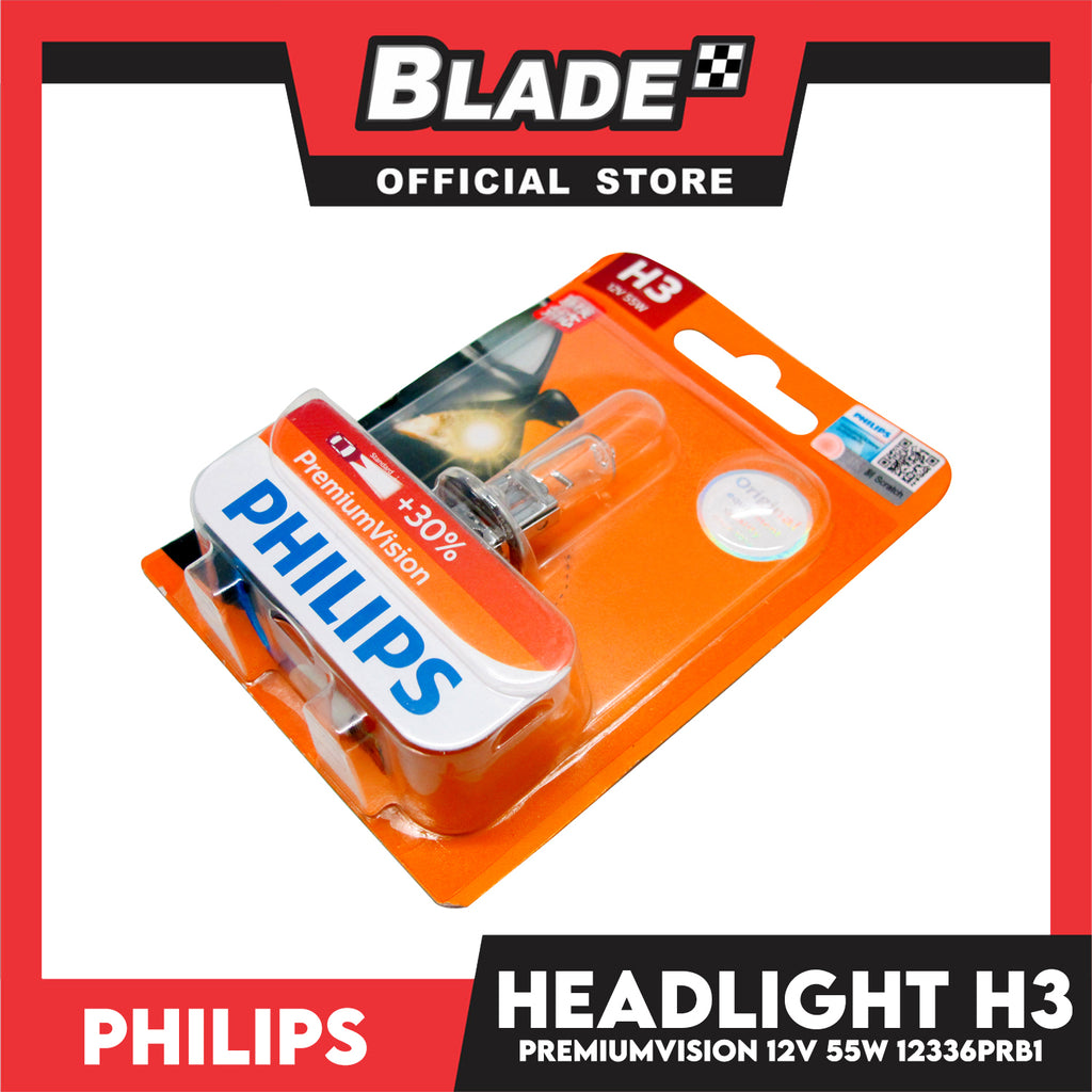Philips Premium Vision Headllight H3 12V 55W 12336PR +30% – blade.ph
