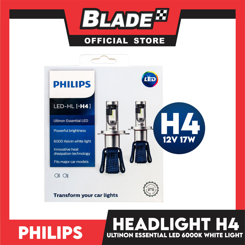 Philips LED H4 Ultinon Essential Led 6000K 12V 17W Powerful Brightness ...