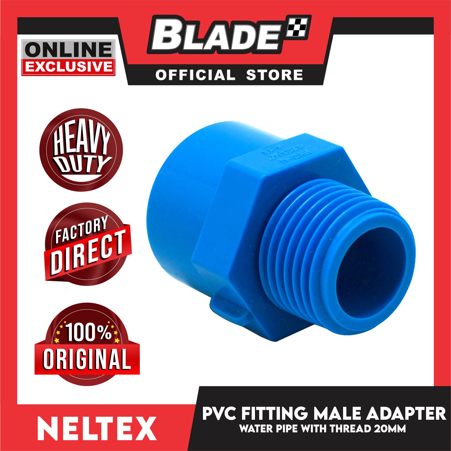 Neltex PVC Fitting Male Adapter Water Pipe With Thread 20mm – blade.ph
