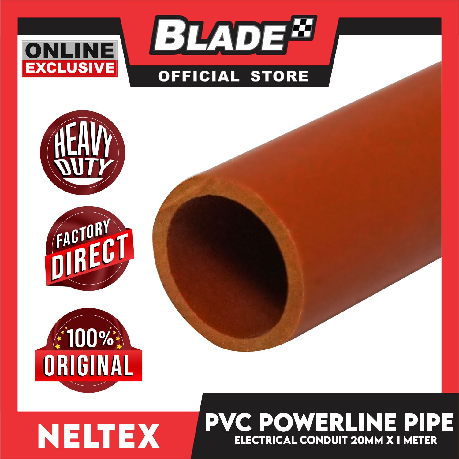 Neltex PVC Powerline Electrical Conduit Pipe 20mm x 1meter – blade.ph