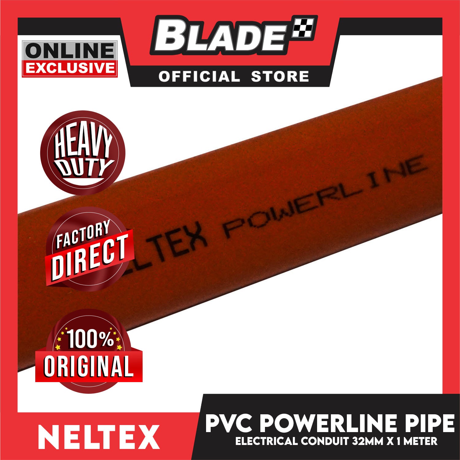 Neltex PVC Powerline Electrical Conduit Pipe 32mm x 1meter – blade.ph