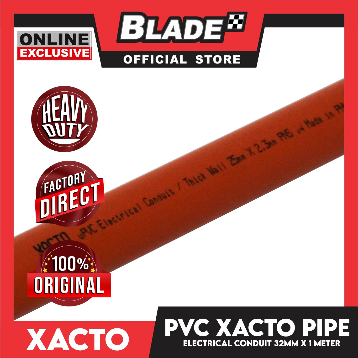 Xacto PVC Electrical Conduit Pipe 20mm(1/2'') x 1Meter – blade.ph