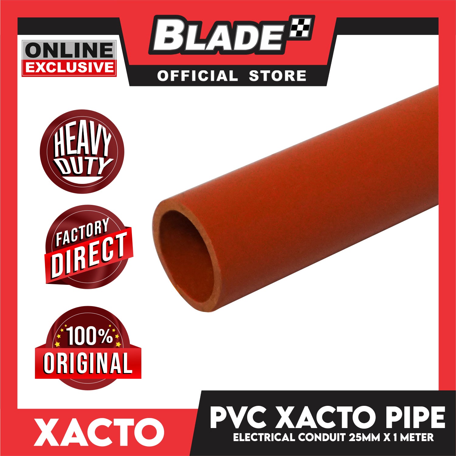 Xacto PVC Electrical Conduit Pipe 25mm(3/4'') x 1Meter – blade.ph