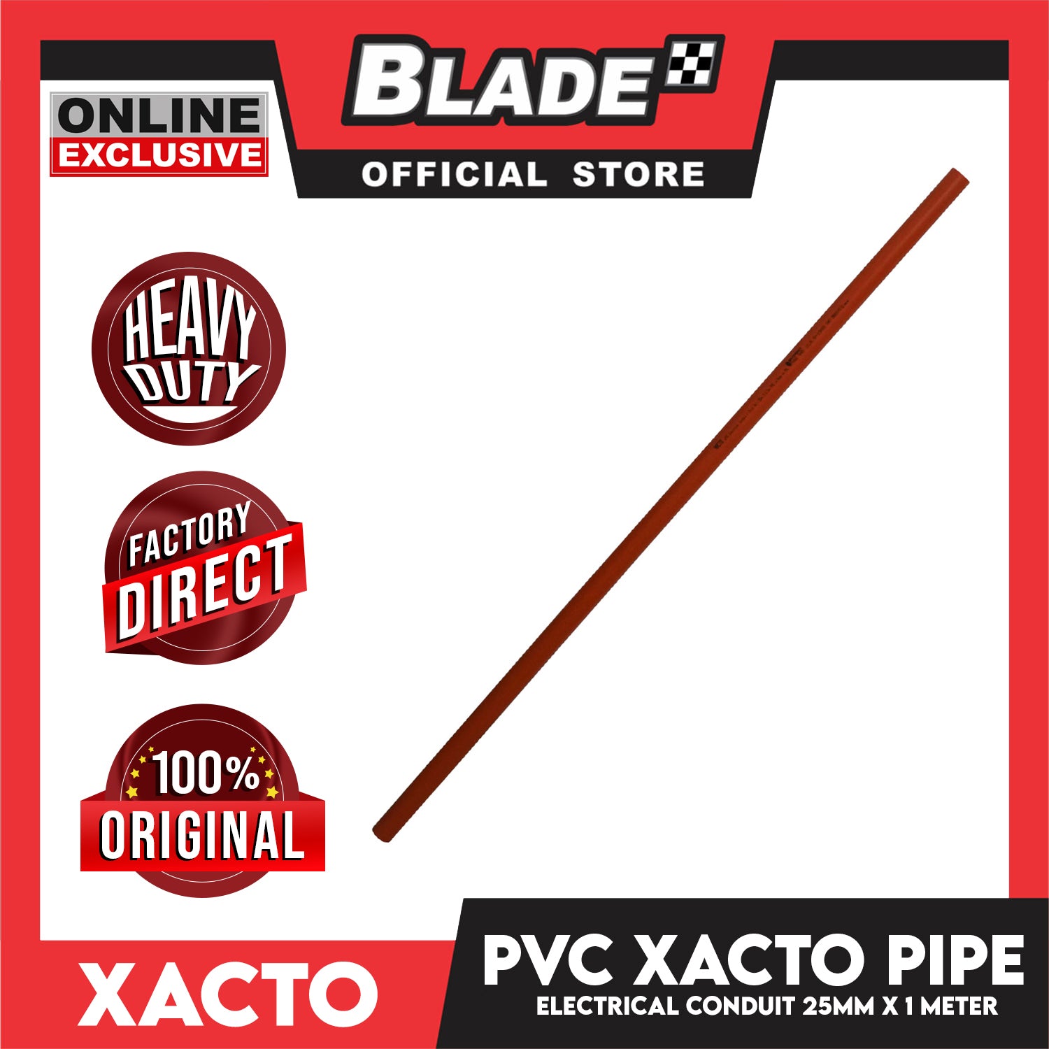 Xacto PVC Electrical Conduit Pipe 25mm(3/4'') x 1Meter – blade.ph