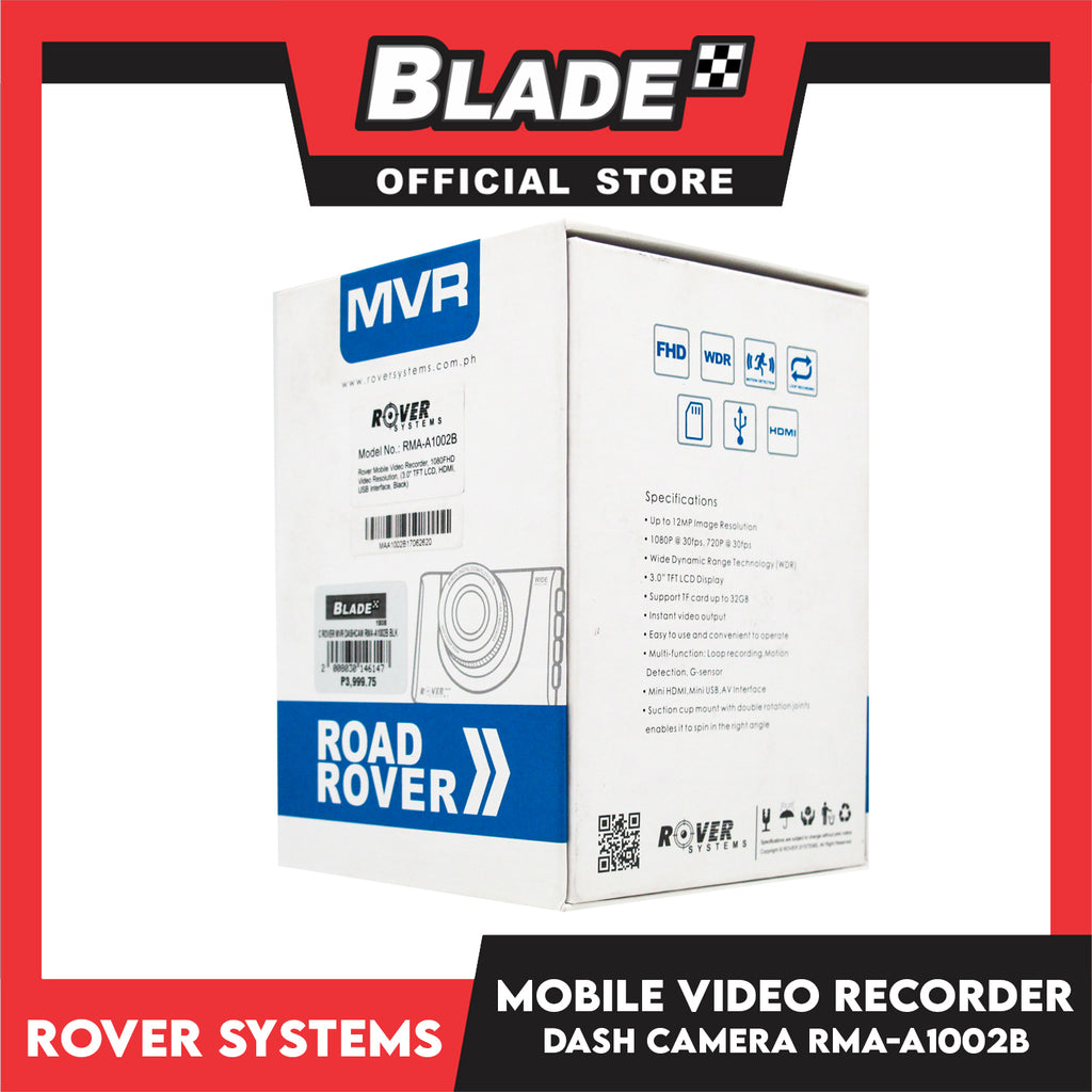Rover Systems Dash Cam MVR RMA-A1002B (Black) – blade.ph