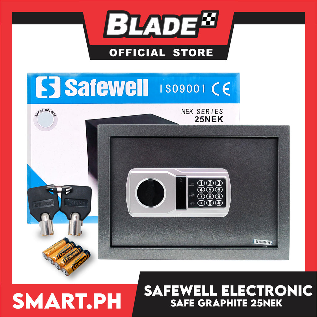 Safewell Electronic Digital Safe 25NEK (Grey) -Security Key Safe Stora ...
