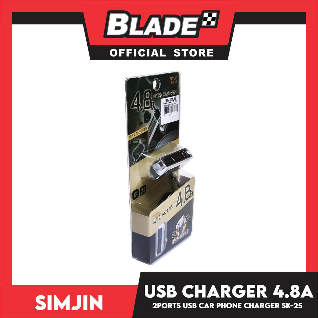 Simjin 2 Port USB Car Charger 4.8A SM-25 (Black) Fast Charging, High Q ...