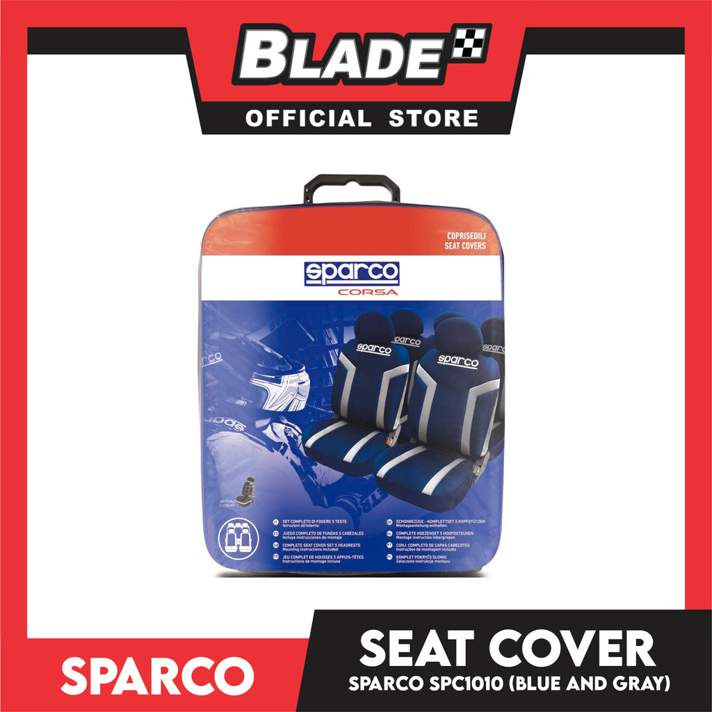 Sparco Car Seat Covers SPC1010 (Blue/Gray) Auto Interior Accessories ...