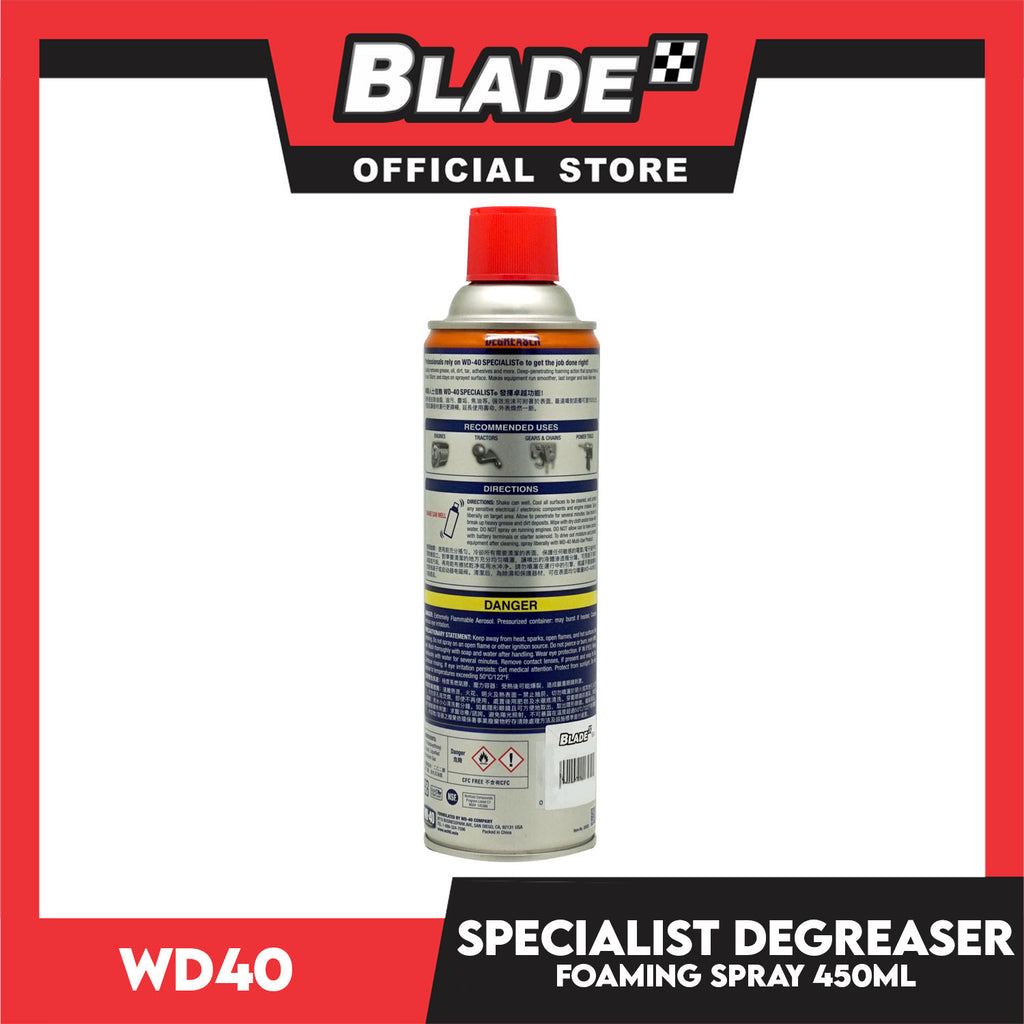 WD-40 Specialist Degreaser Foaming Spray 450ml for Fast Removal of Gre ...
